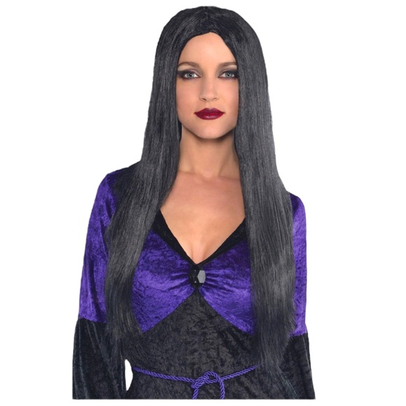Accessories | Nwt Long Haired Witch Wig Black Hair Halloween Costume ...